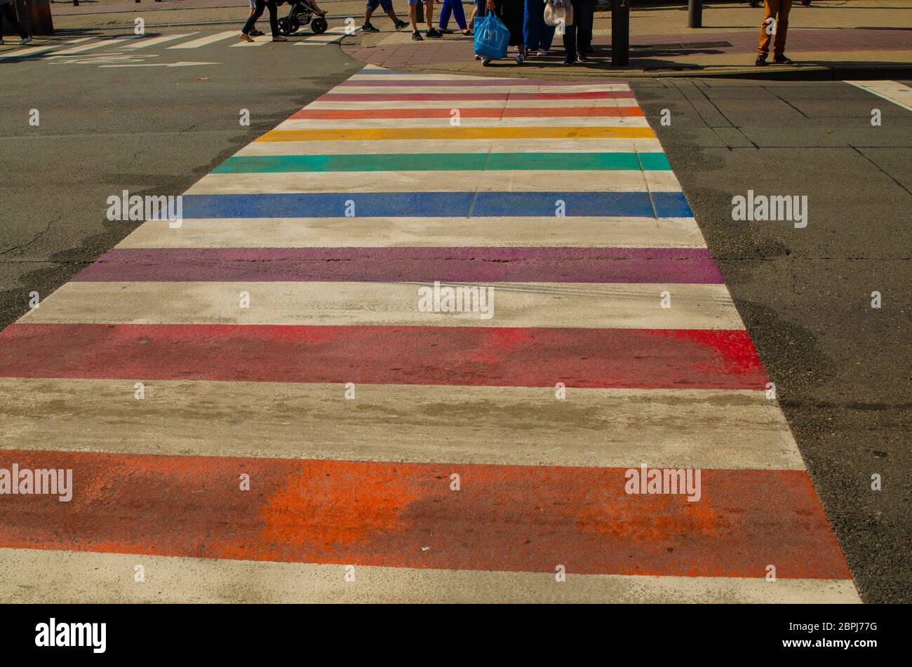 Crosswalk rainbow colors hi-res stock photography and images - Alamy