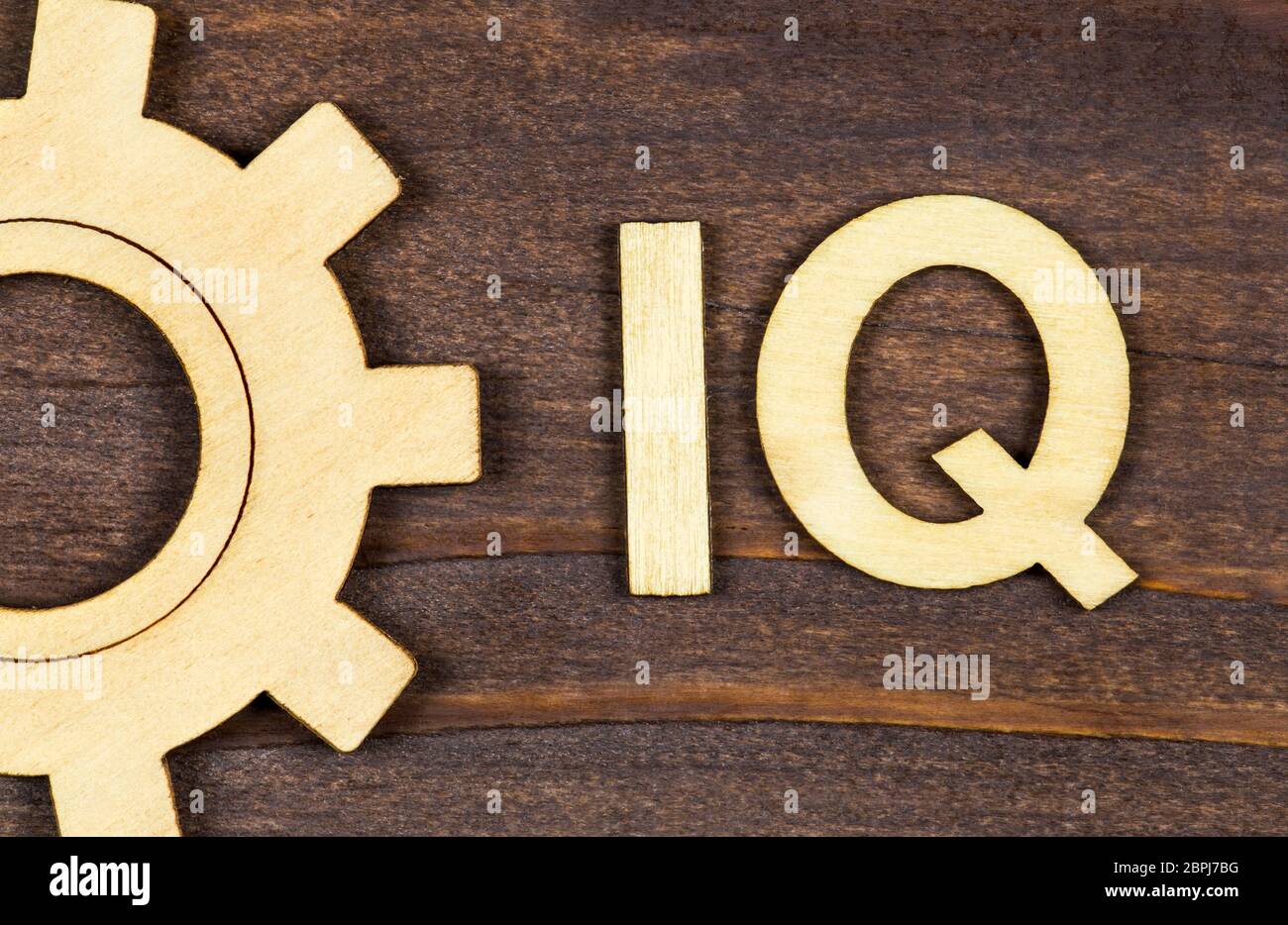 Intelligence quotient, iq test, brain concept, gear with letters on a ...