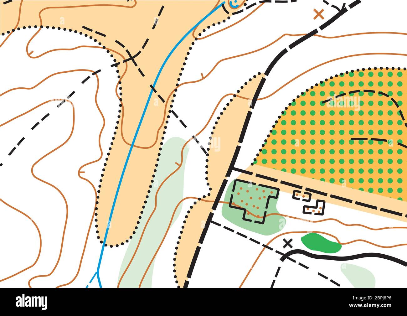 Detailed fragment of color abstract vector topographic map Stock Photo ...