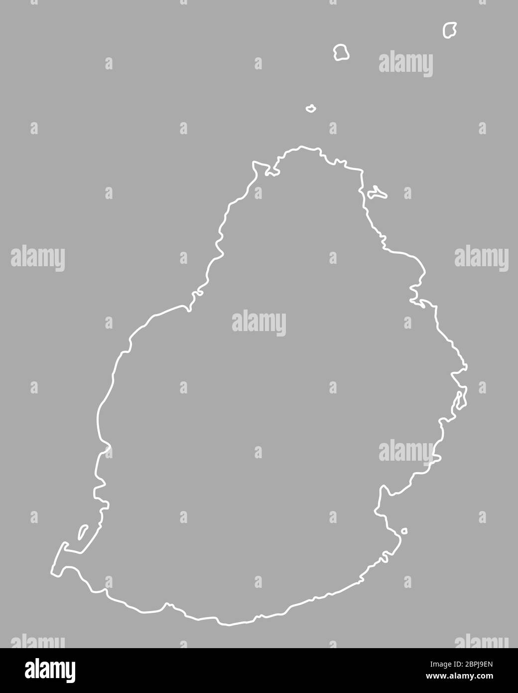 Map of Mauritius Stock Photo - Alamy