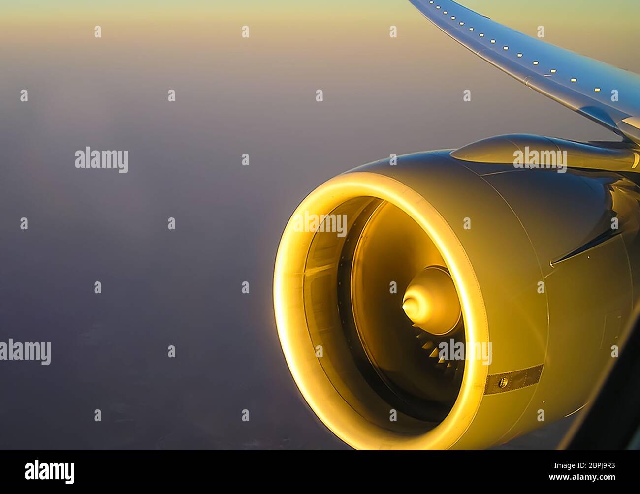 The view from the window of a passenger plane during the flight, the ...