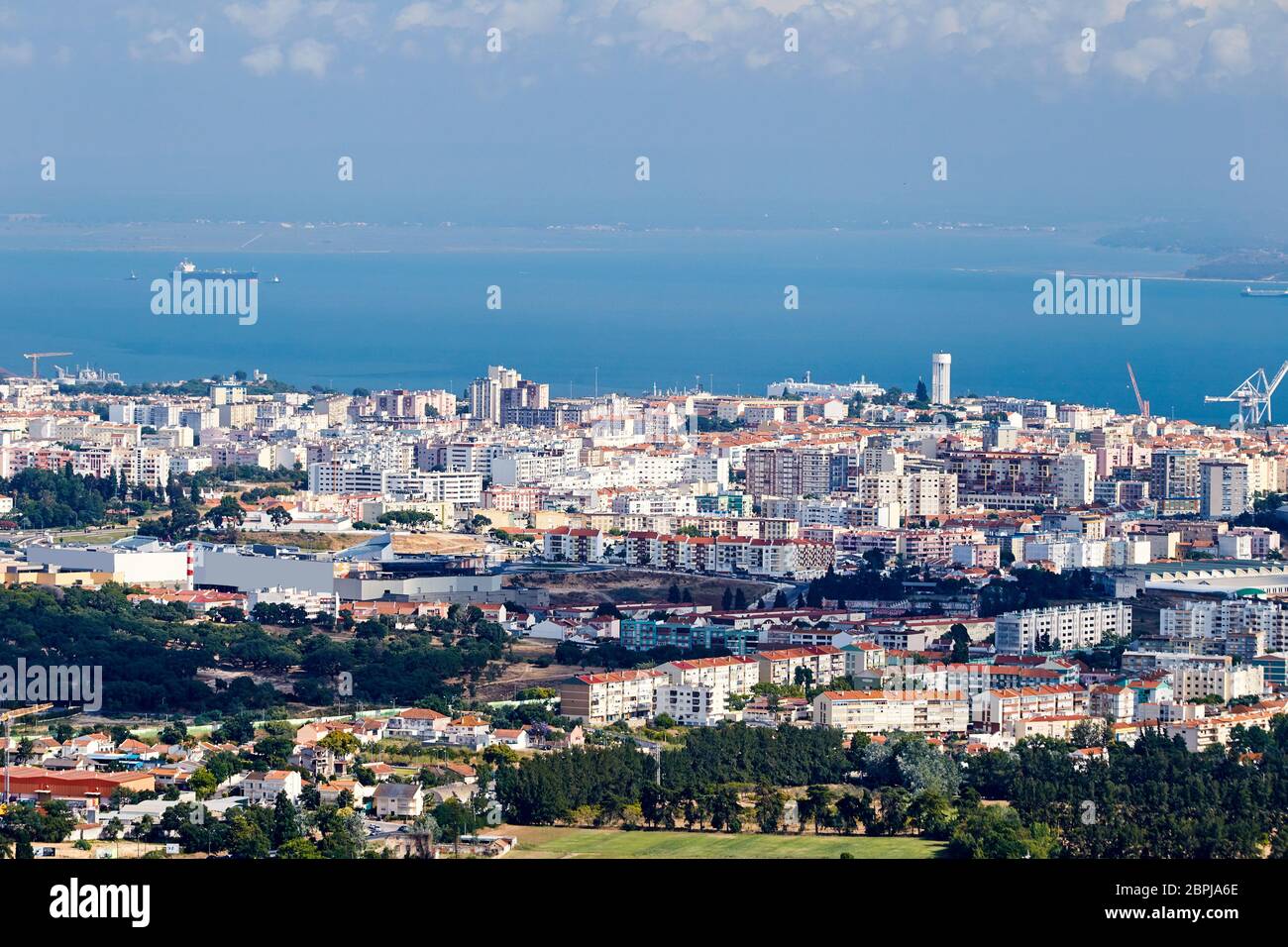 Setubal city at daylight. Top view. Portugal Stock Photo - Alamy