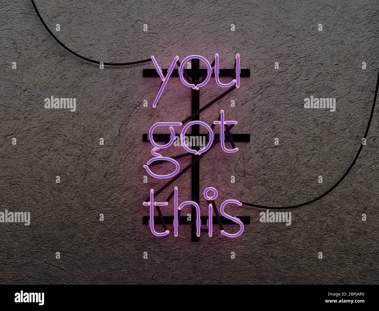 Motivational Neon SIgn On with You Got This as Message - 3d rendering ...