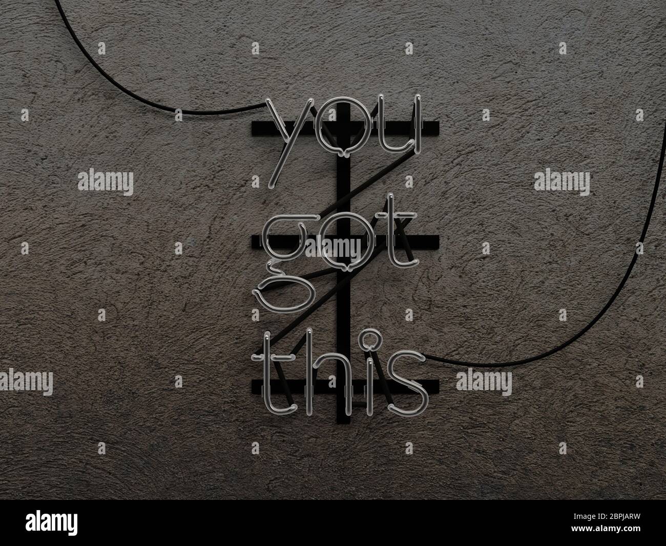 Motivational Neon SIgn Off with You Got This as Message - 3d rendering ...