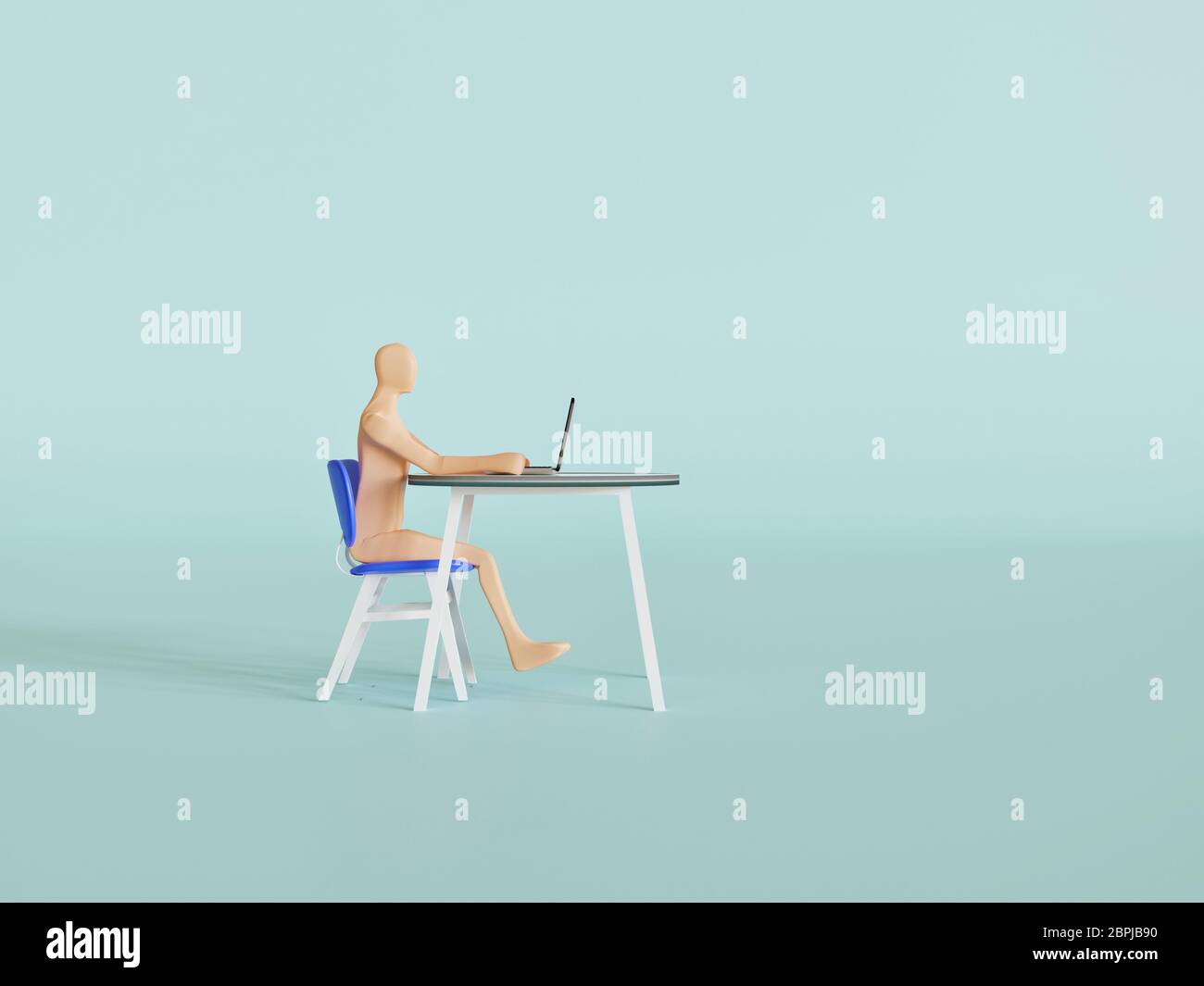 3d man sitting table working hi-res stock photography and images - Alamy