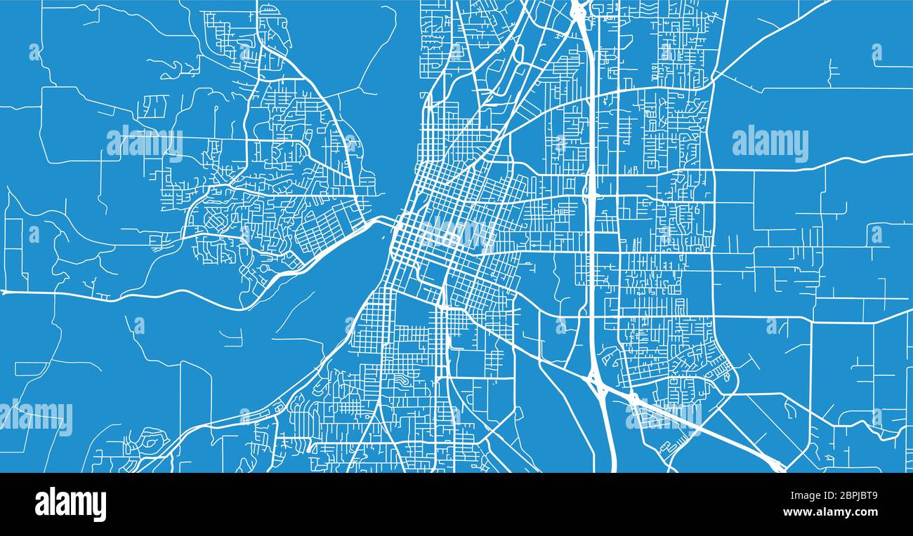 Urban vector city map of Salem, USA. Oregon state capital Stock Vector ...