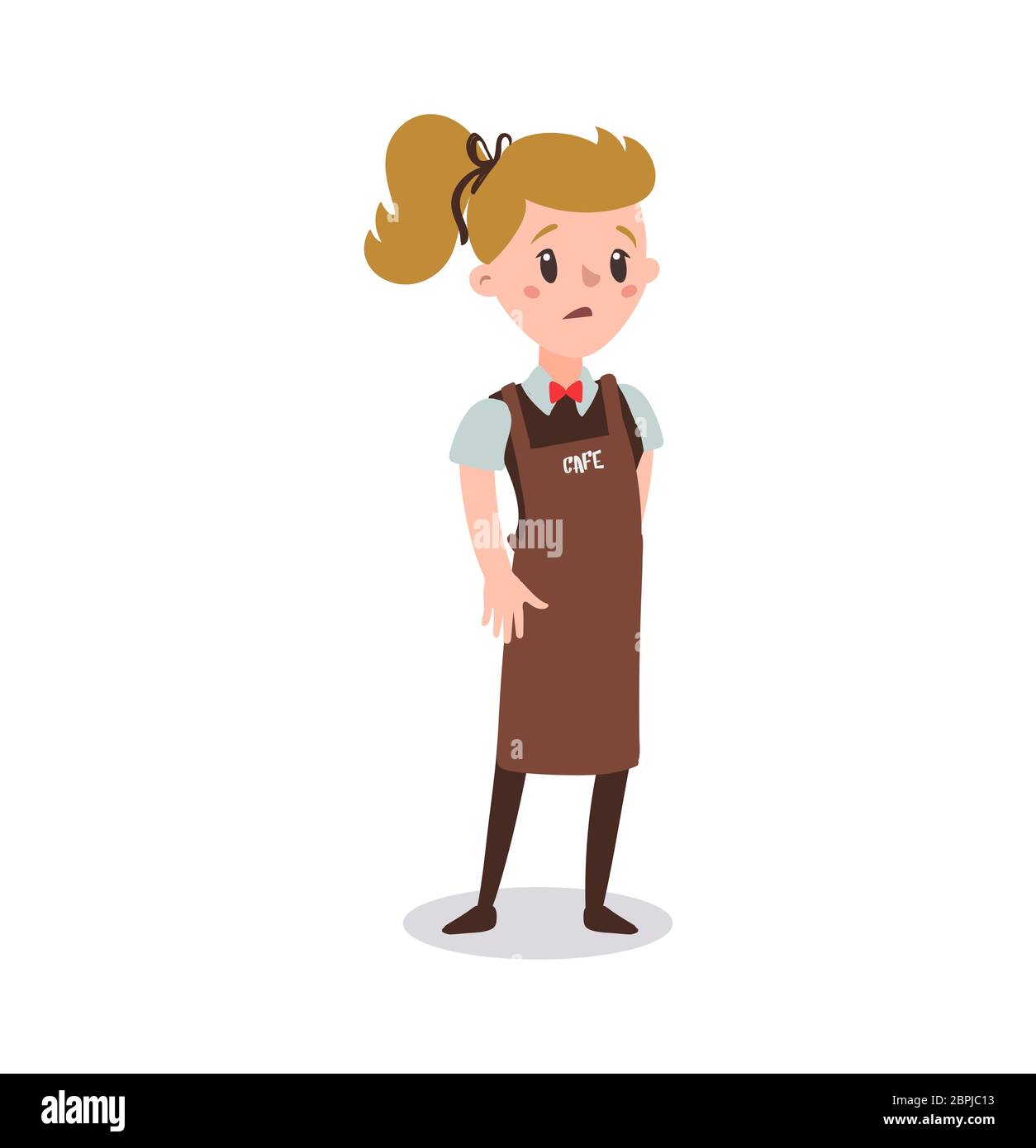 waiter wearing the uniform holding a dish of chicken cartoon character ...