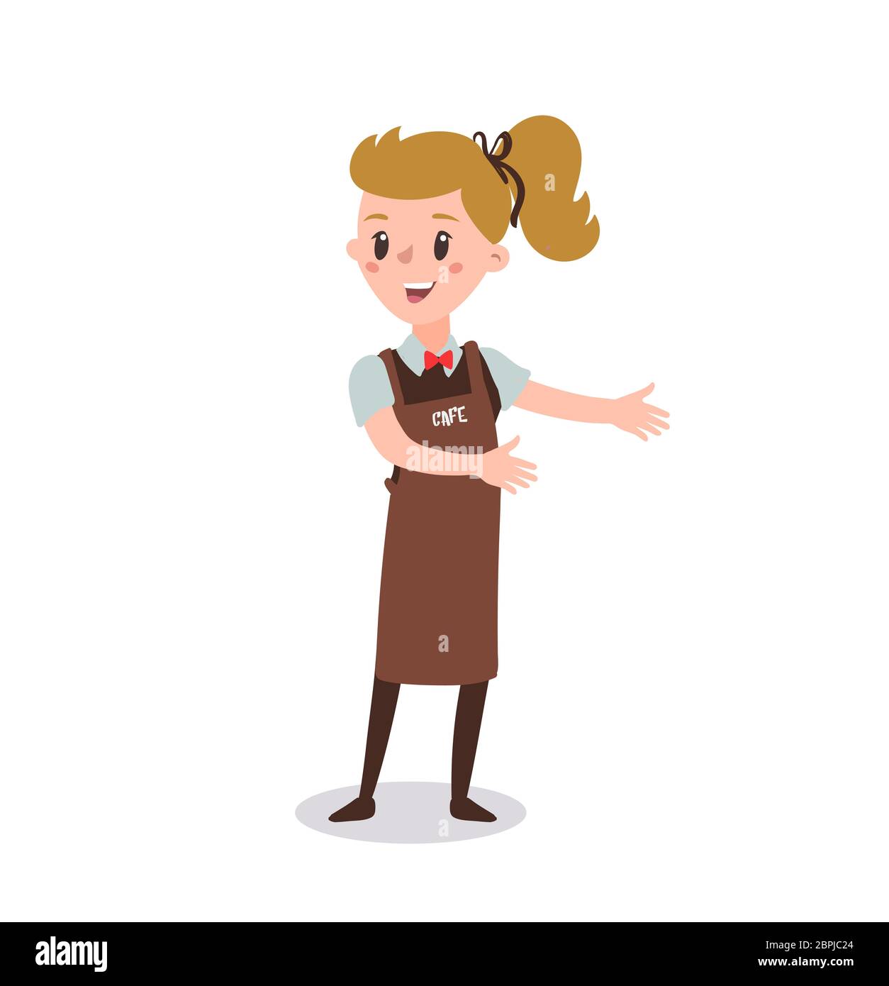 waiter wearing the uniform holding a dish of chicken cartoon character ...