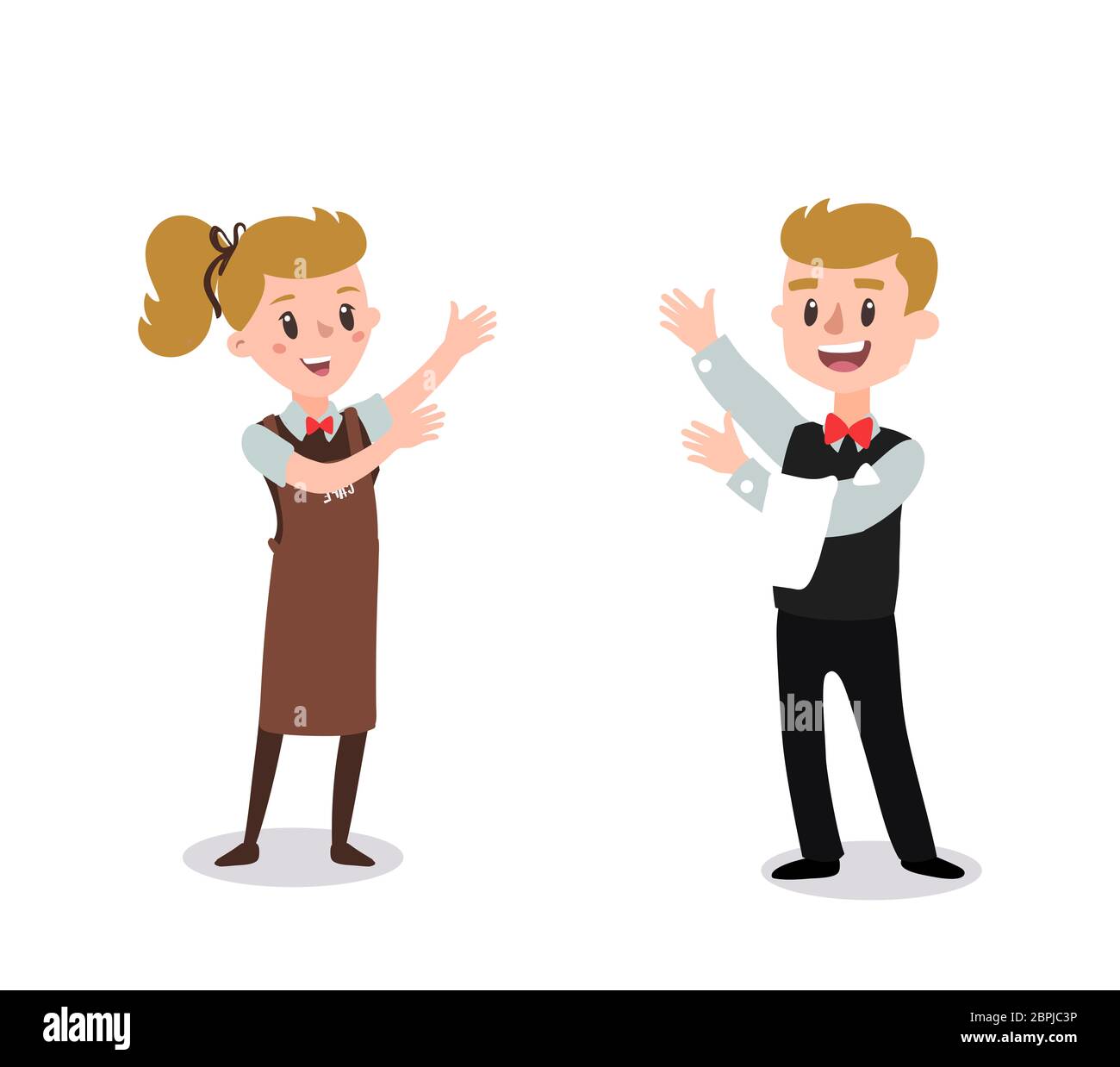 waiter wearing the uniform holding a dish of chicken cartoon character ...