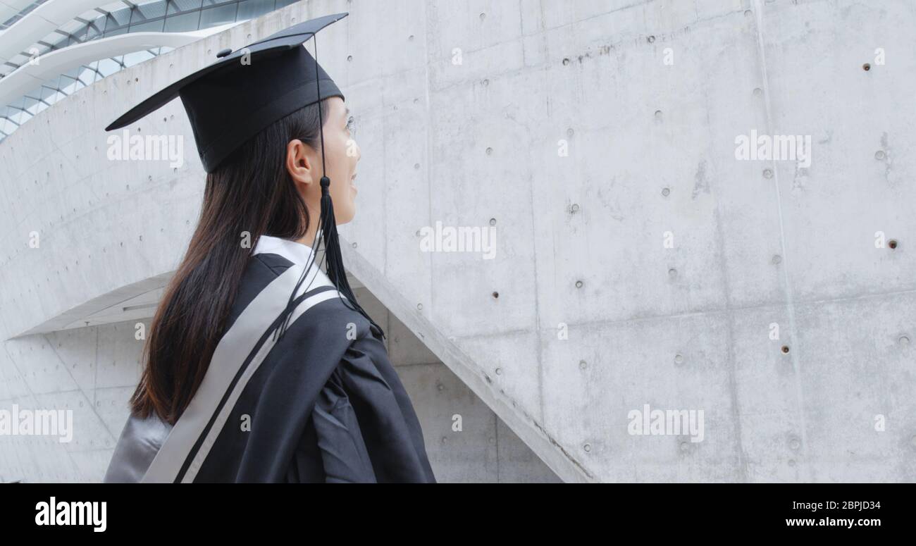 Side profile of woman graduation Stock Photo - Alamy