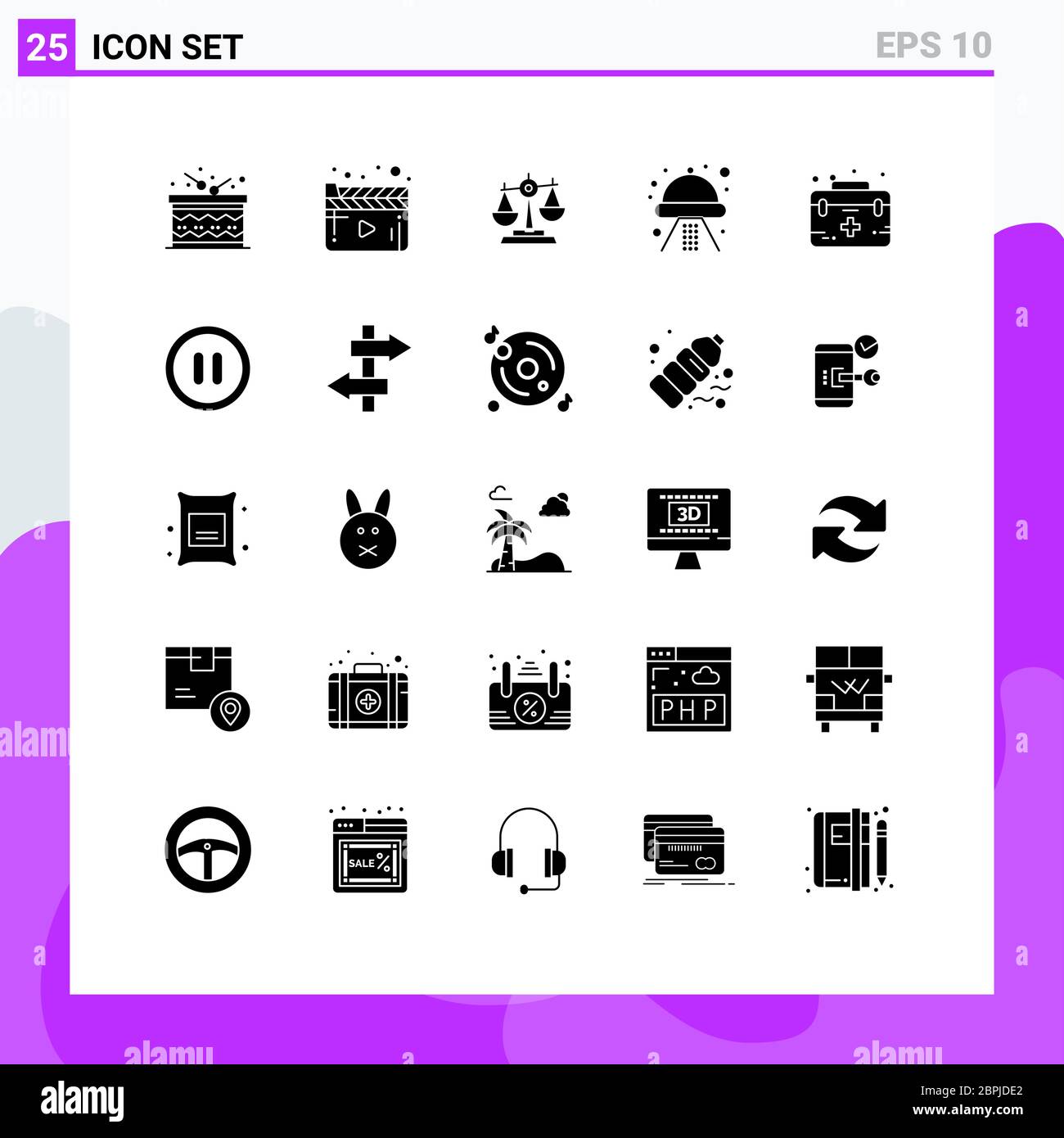 25 Creative Icons Modern Signs and Symbols of ship, scales, balance ...