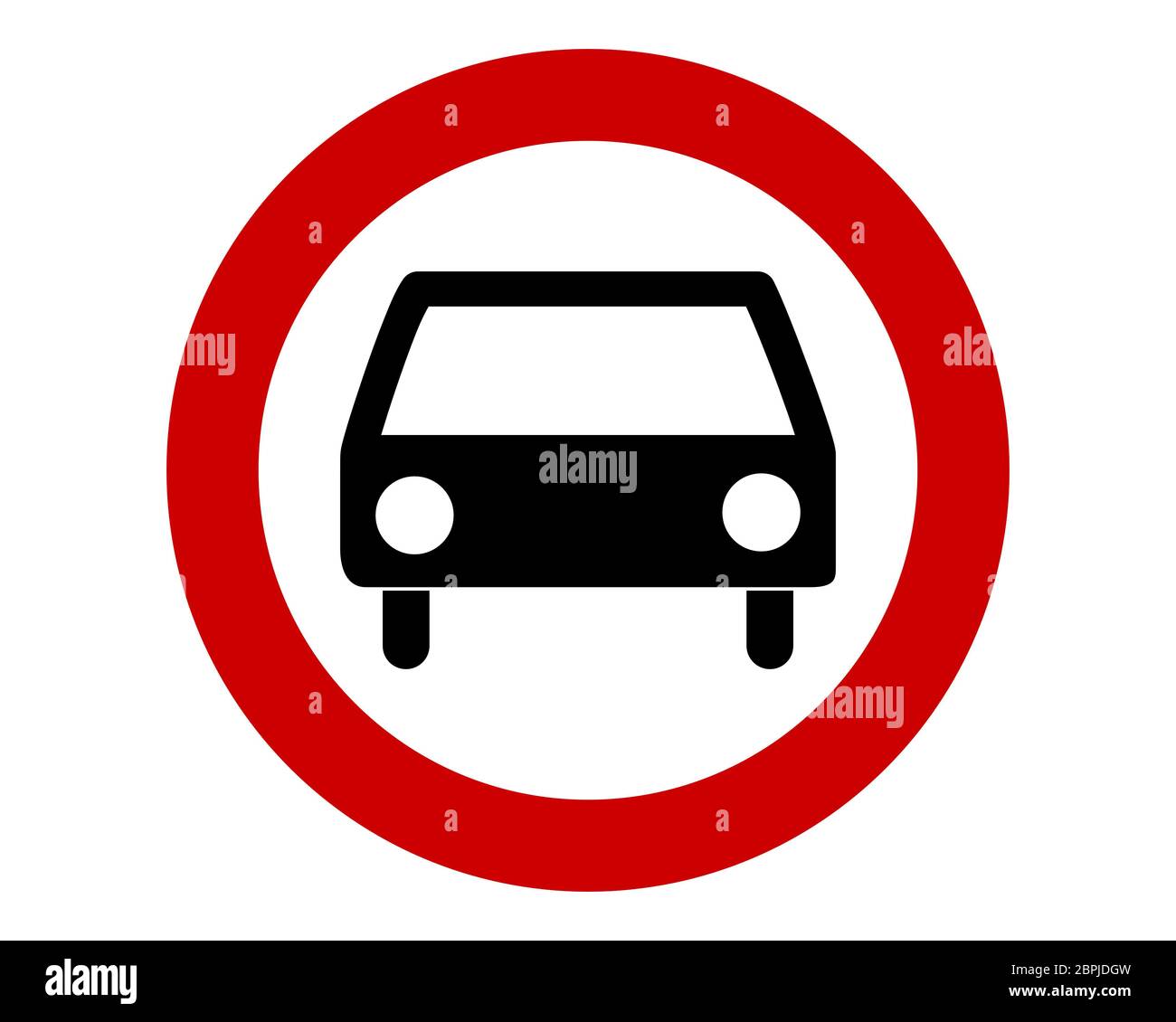 Traffic sign with car Stock Photo - Alamy