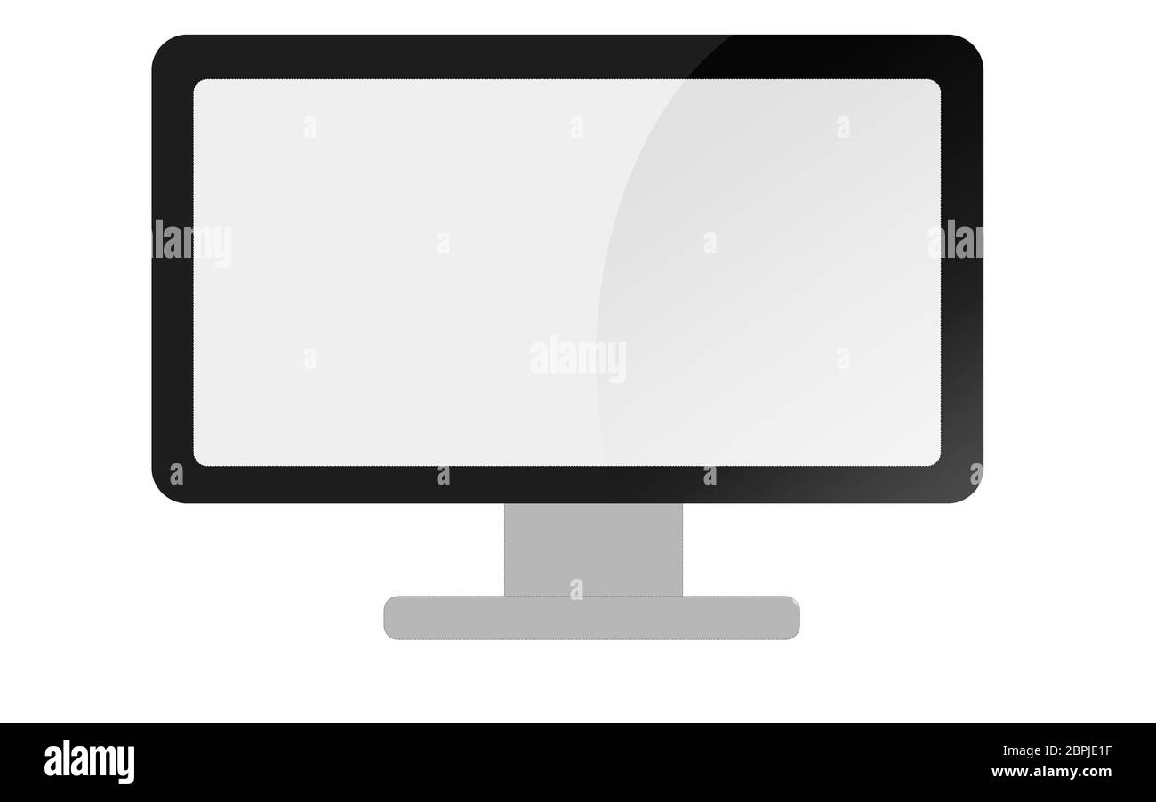 Computer screen display isolated on white background Stock Photo - Alamy