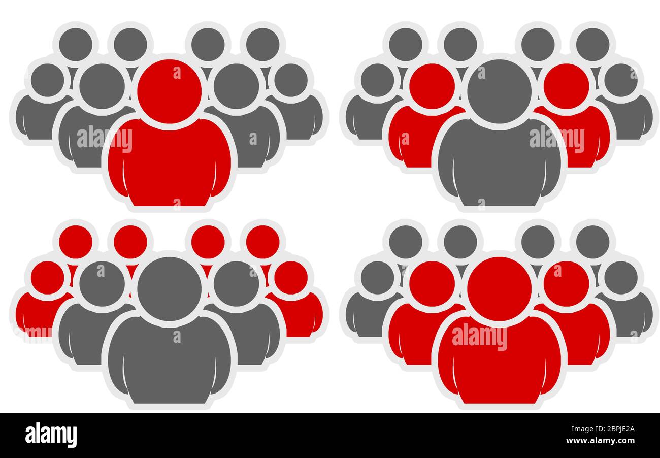 Crowd of people icon of Corporate team group, 3D rendering Stock Photo ...