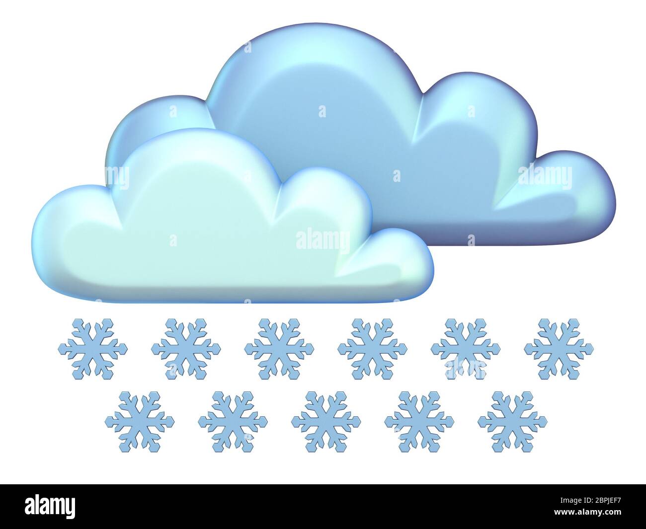 Weather icon SNOW 3D render illustration isolated on white background ...