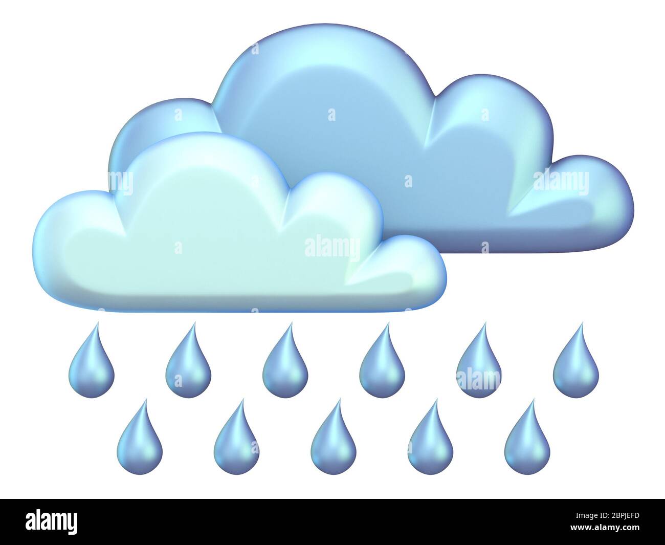 Weather icon HEAVY RAIN 3D render illustration isolated on white ...