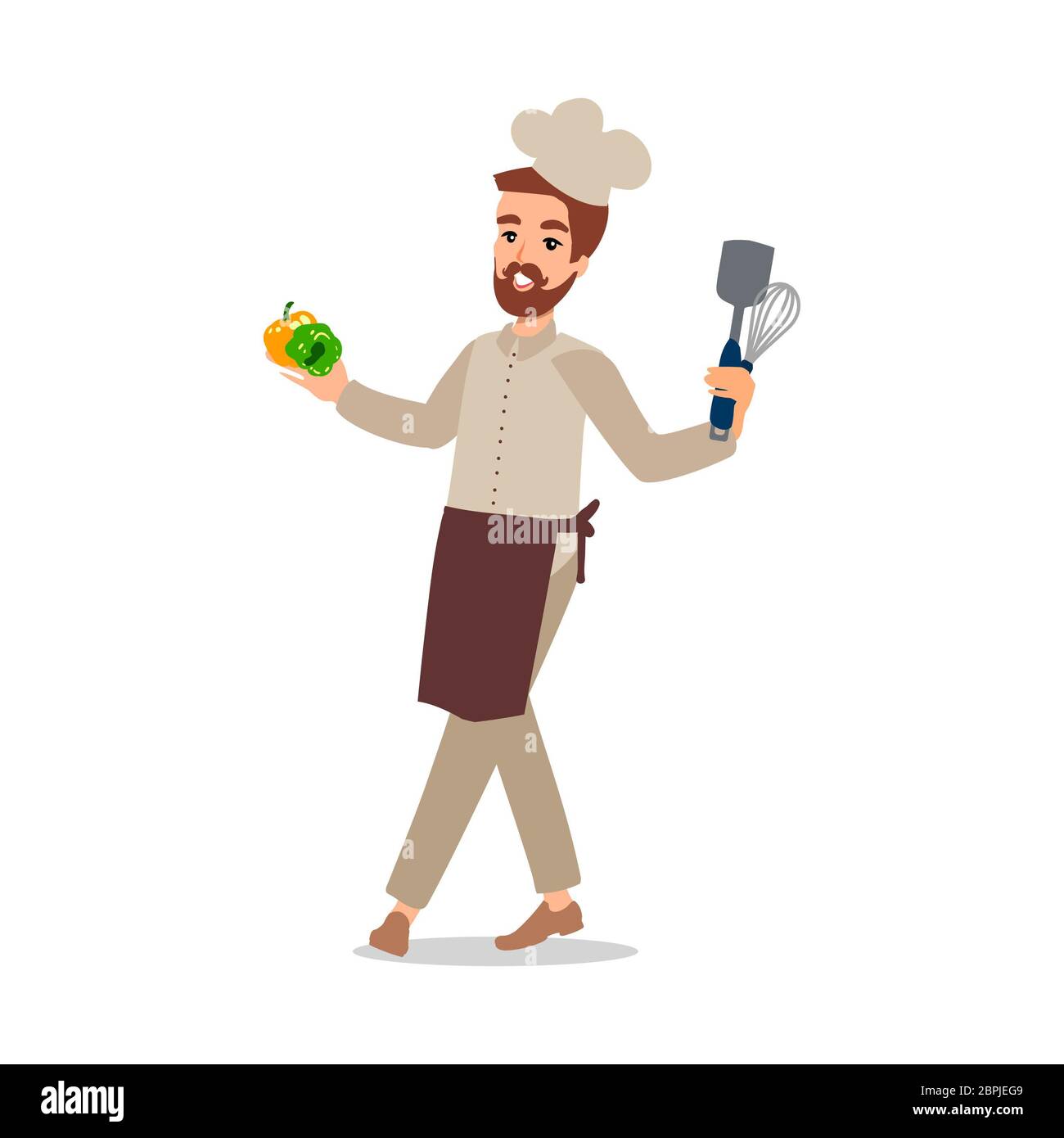 Cook male character vector design. Animate personage. Set of fun ...