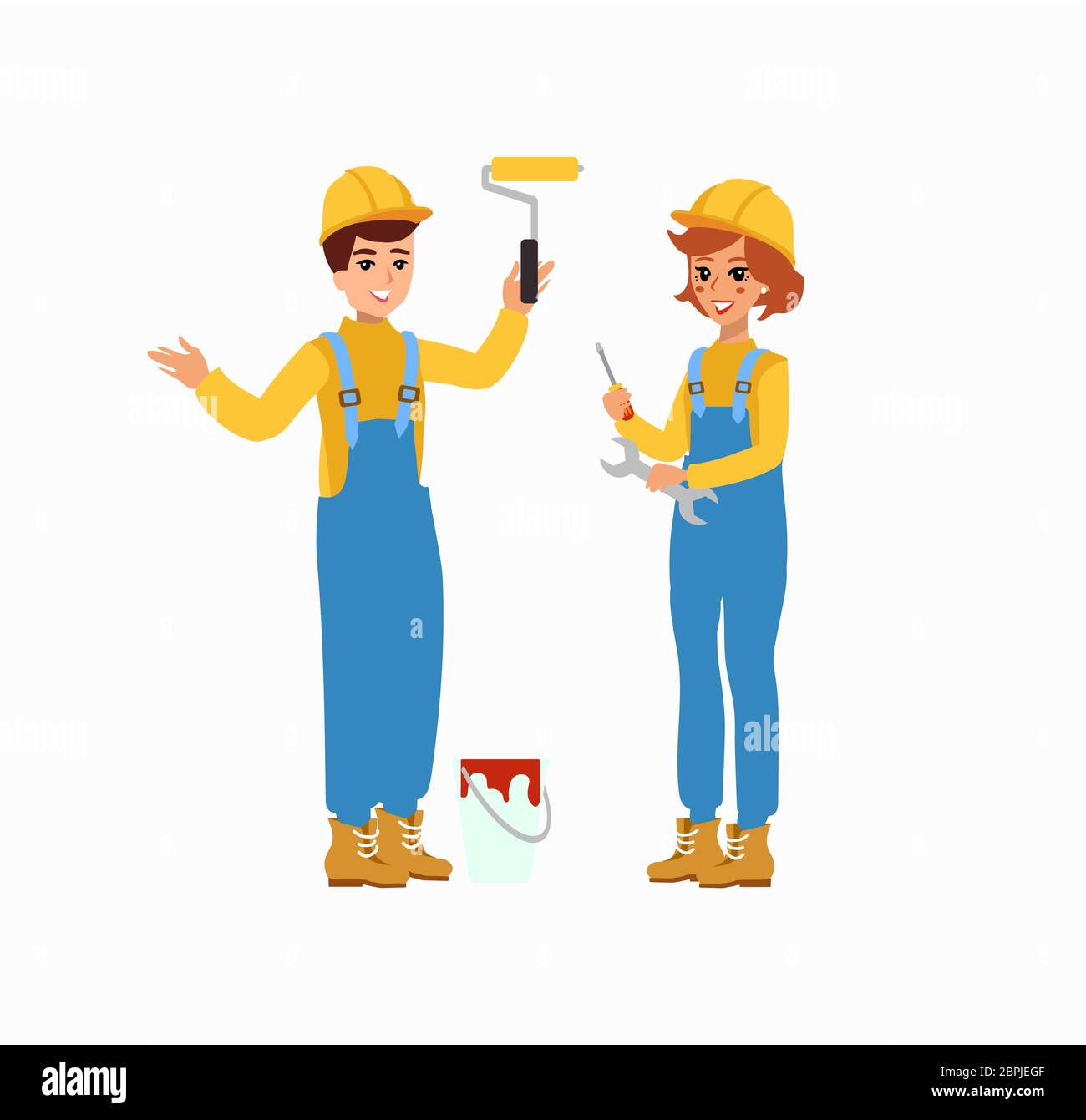 worker character vector design. Animate personage. Fun cartoon person ...