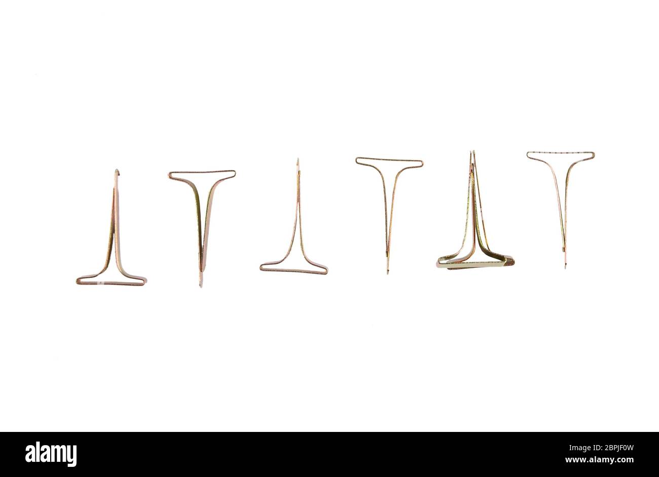 Brass fastener on white background Stock Photo - Alamy