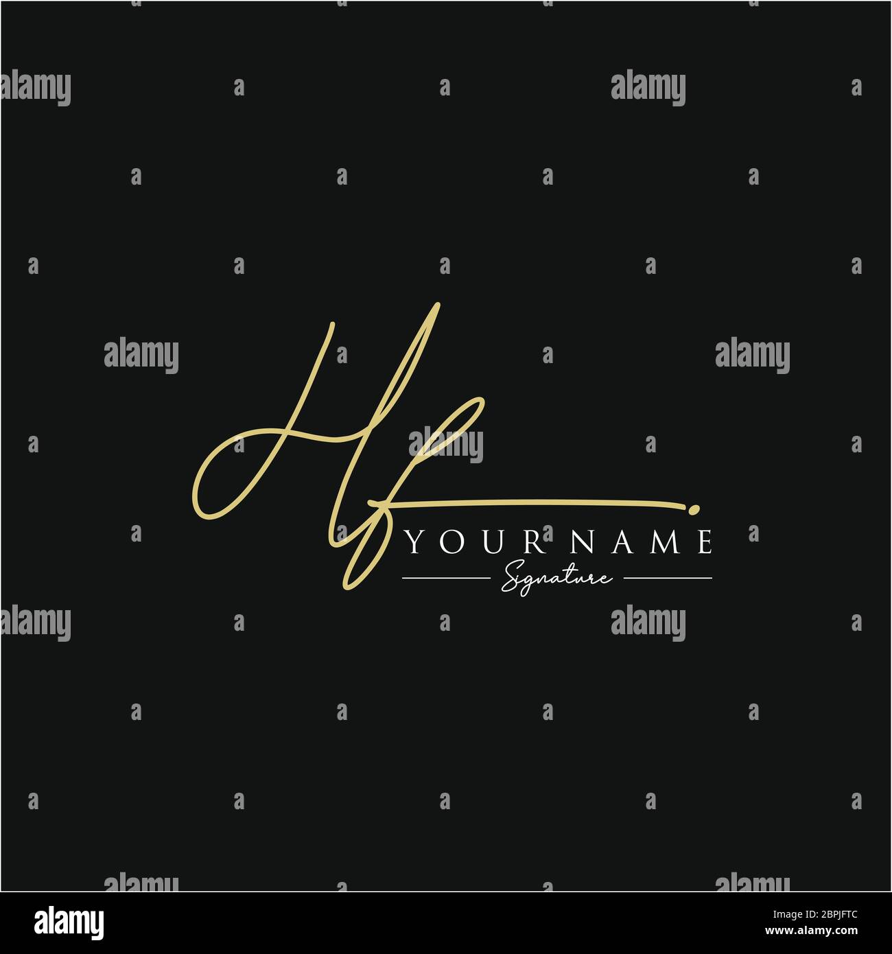 Hf logo design Stock Vector Images - Alamy