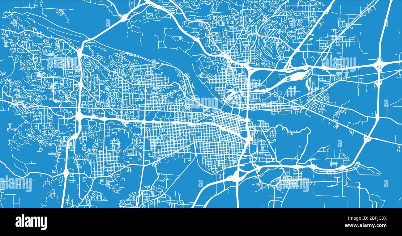 Urban vector city map of Little Rock, USA. Arkansas state capital Stock ...