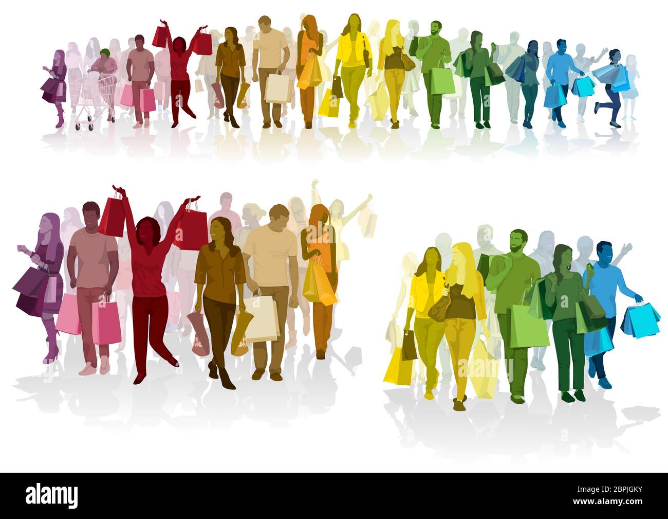 Crowd smiling business people Stock Vector Images - Alamy