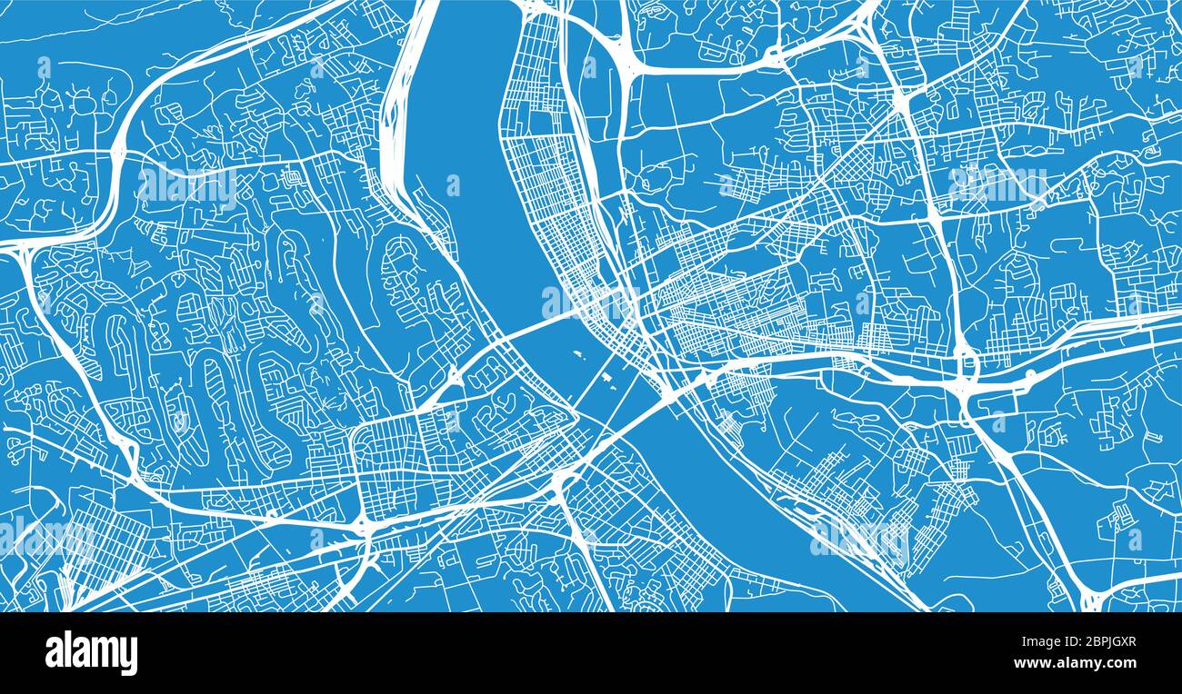 Urban vector city map of Harrisburg, USA. Pennsylvania state capital ...