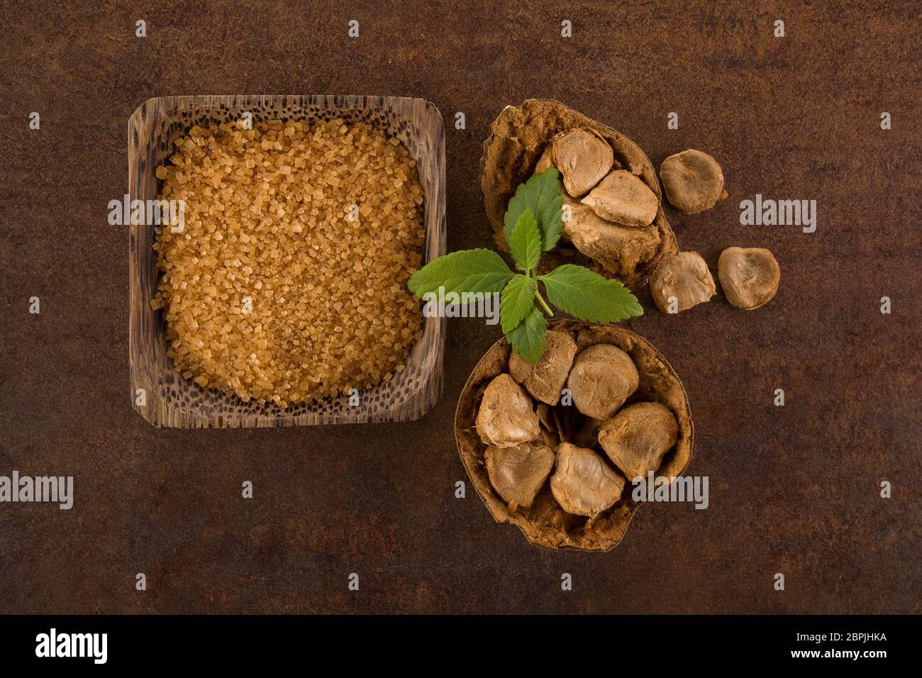 Luo Han Guo aka Monk fruit natural remedy on black background. Powerful ...