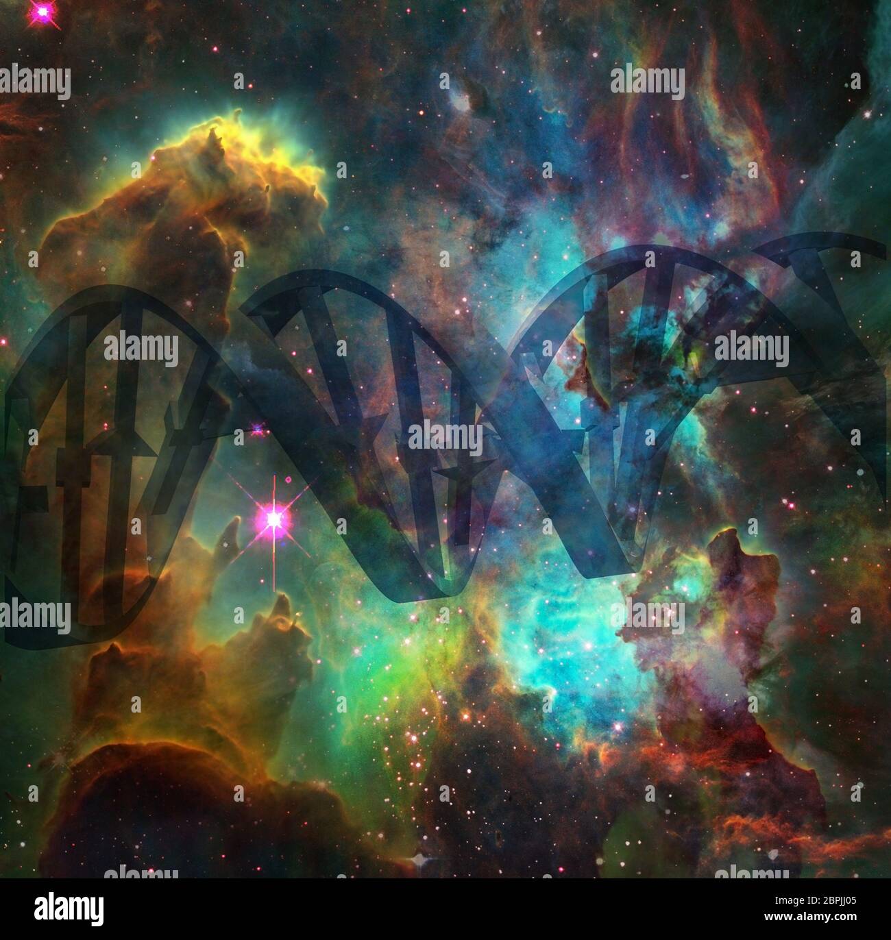 DNA strand in vivid space Stock Photo - Alamy