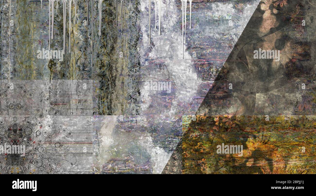 Muted Abstract Painting. 3D rendering Stock Photo - Alamy