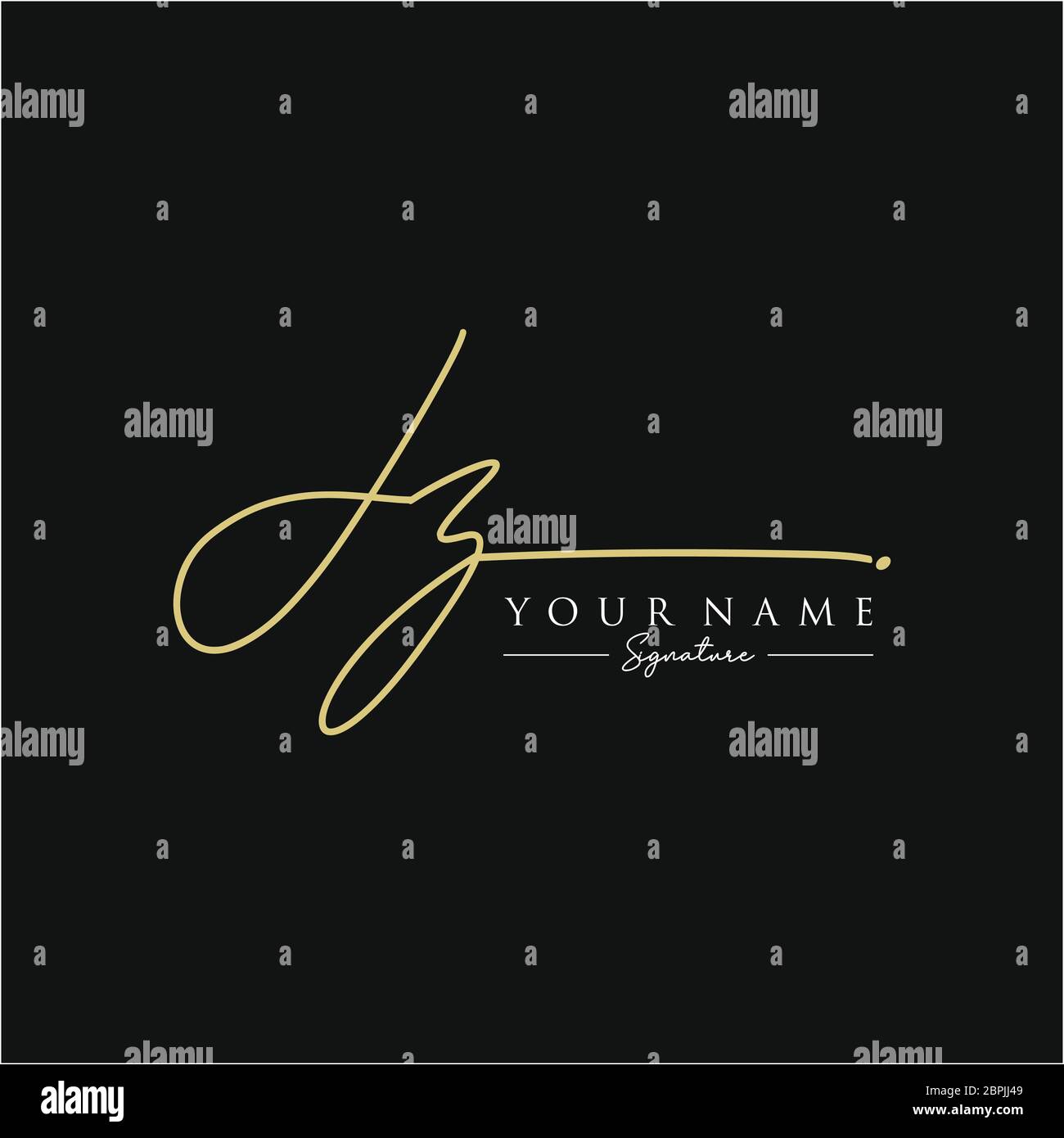 JZ Initial letter handwriting and signature logo Stock Vector Image ...