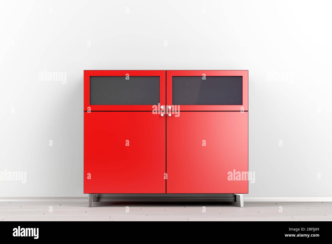 Red cabinet in the living room, front view Stock Photo - Alamy