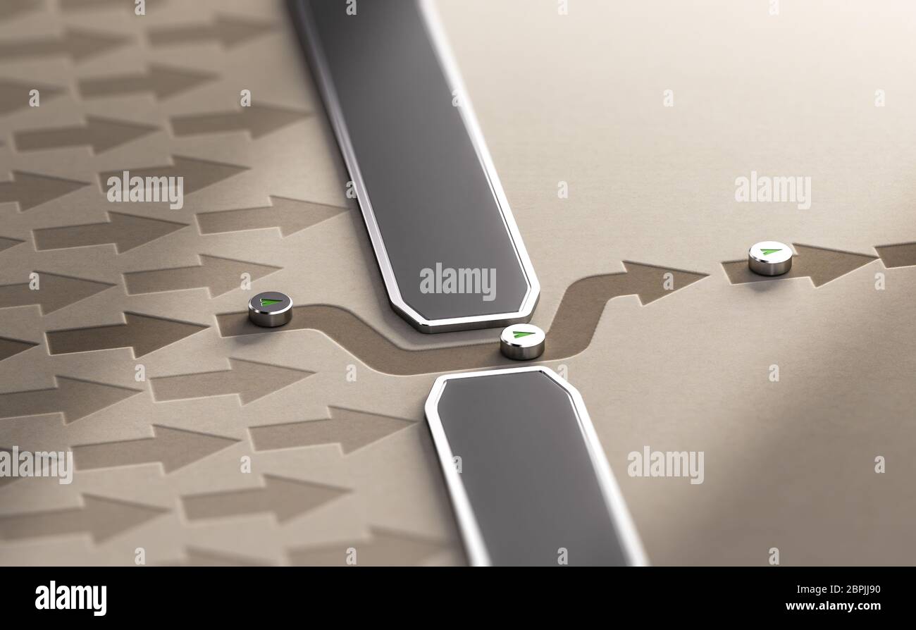 3d illustration of arrows blocked by a wall plus one passing through a ...