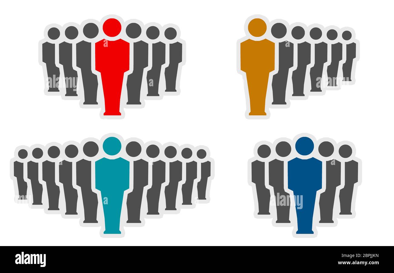 Leadership icon with group of people, 3D rendering Stock Photo - Alamy