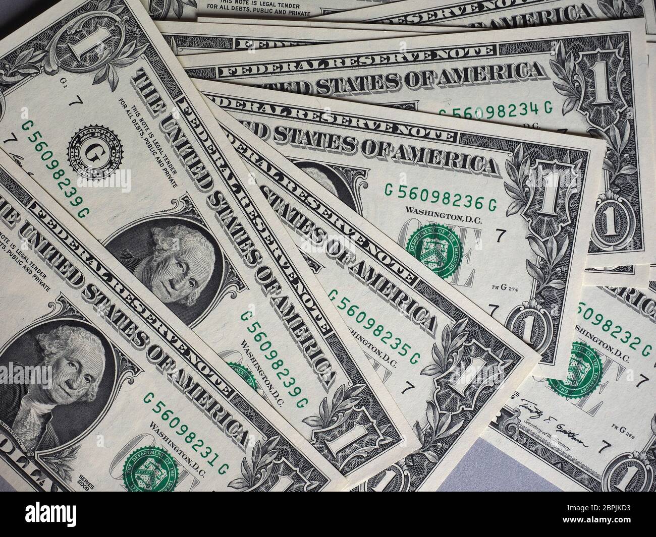 One Dollar banknotes money (USD), currency of United States Stock Photo ...