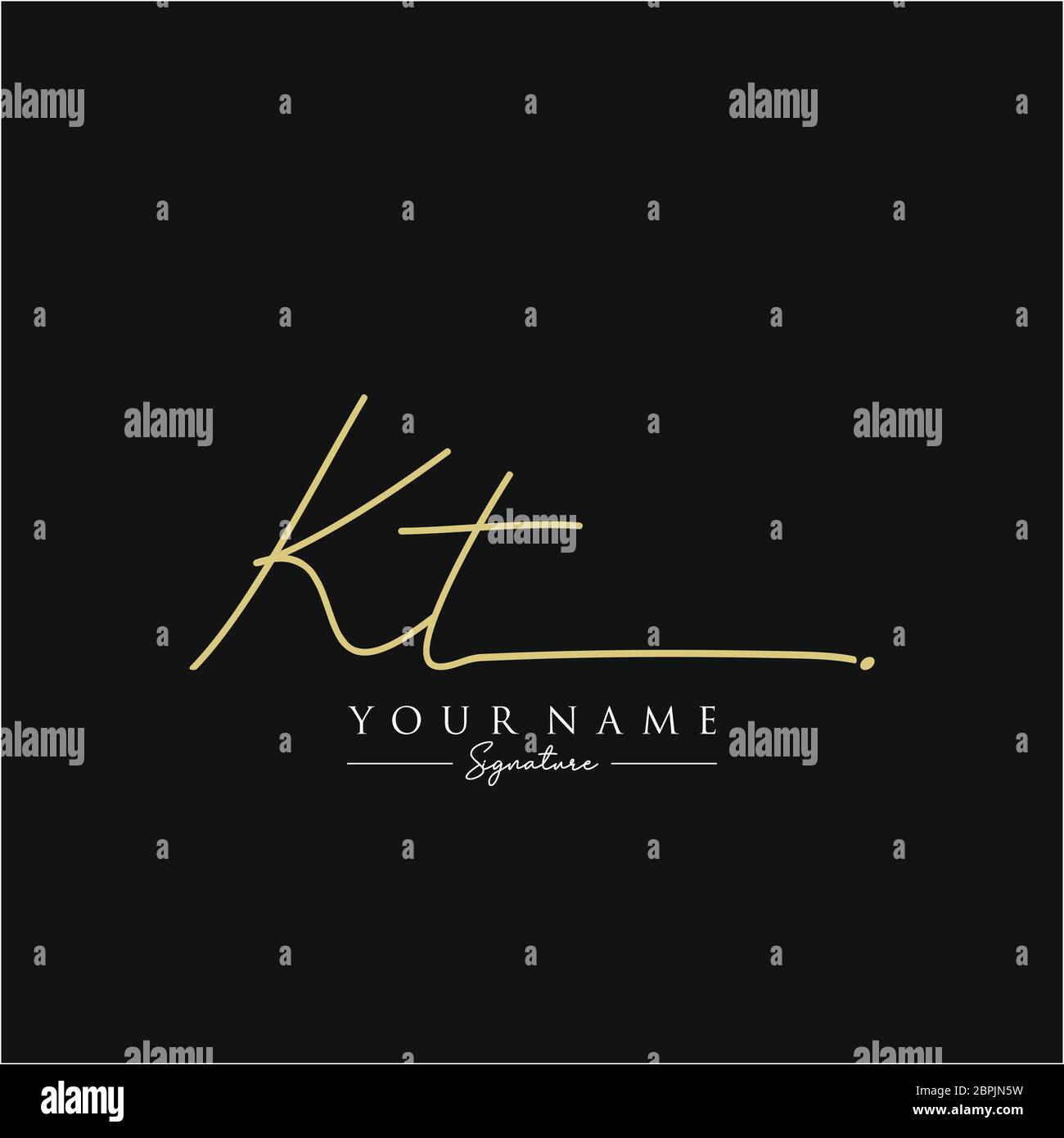 KT Initial letter handwriting and signature logo Stock Vector Image ...