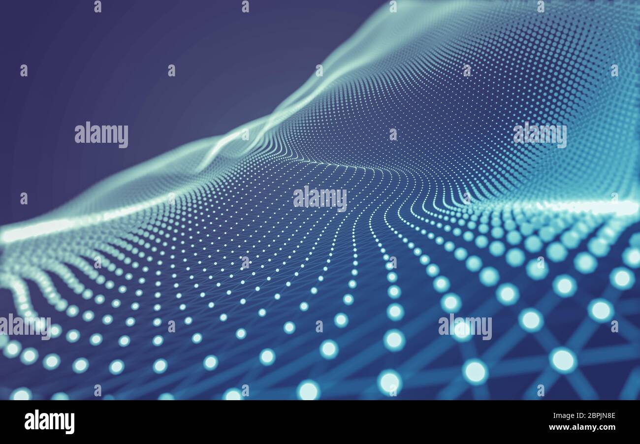 Abstract polygonal space low poly dark background with connecting dots and lines. Connection ...