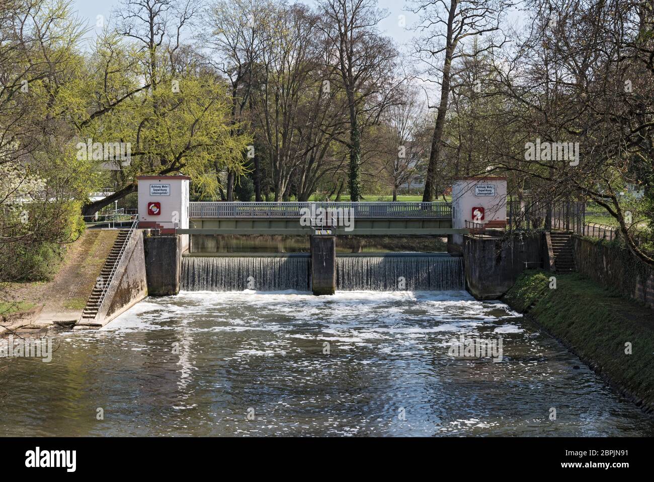 a small weir of the river Nidda in Frankfurt Germany Stock Photo - Alamy