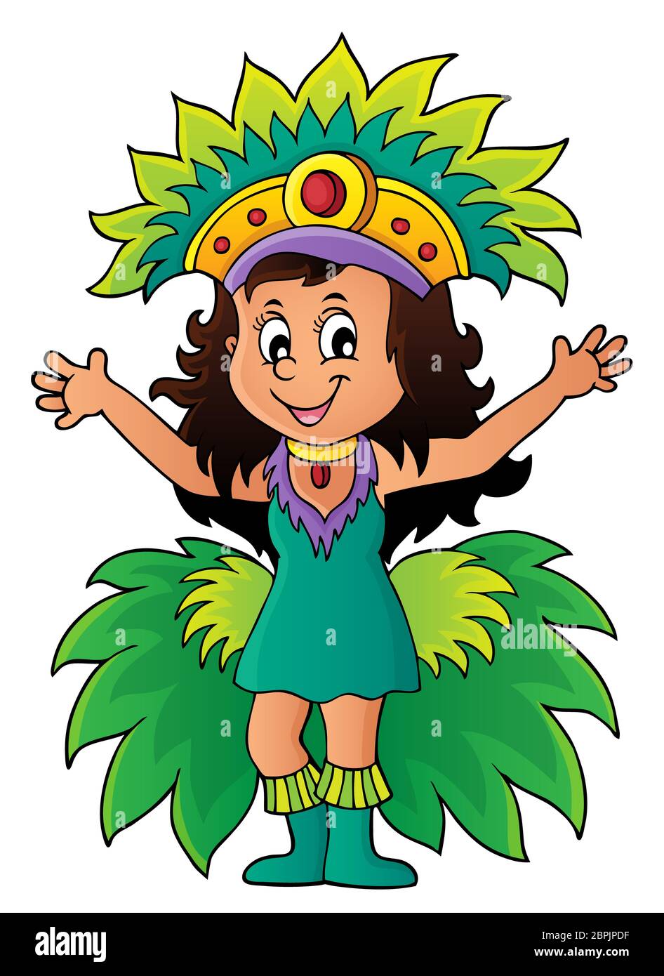 Happy samba dancer theme image 1 - picture illustration Stock Photo - Alamy