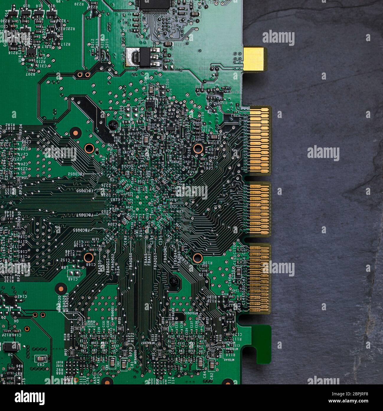 Computer printed circuit board detail Stock Photo - Alamy