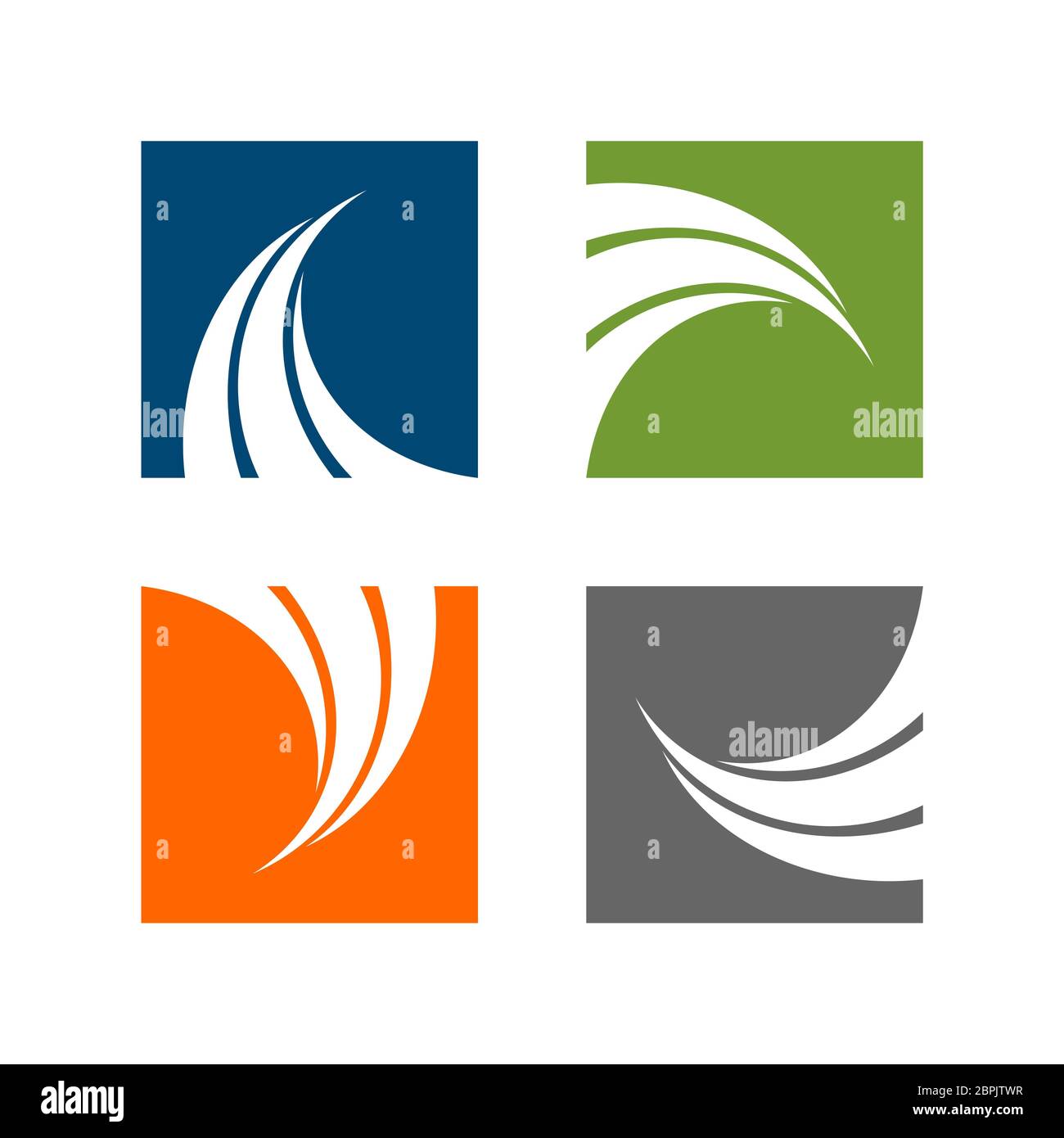 set Swoosh in Color Square Logo Template Illustration Design. Vector ...