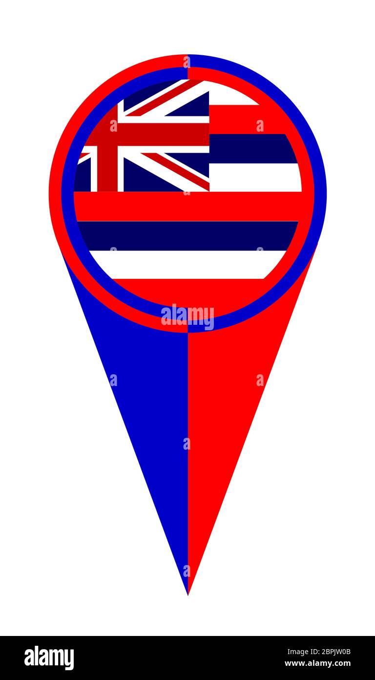 Hawaii map pointer pin icon location flag marker Stock Photo - Alamy