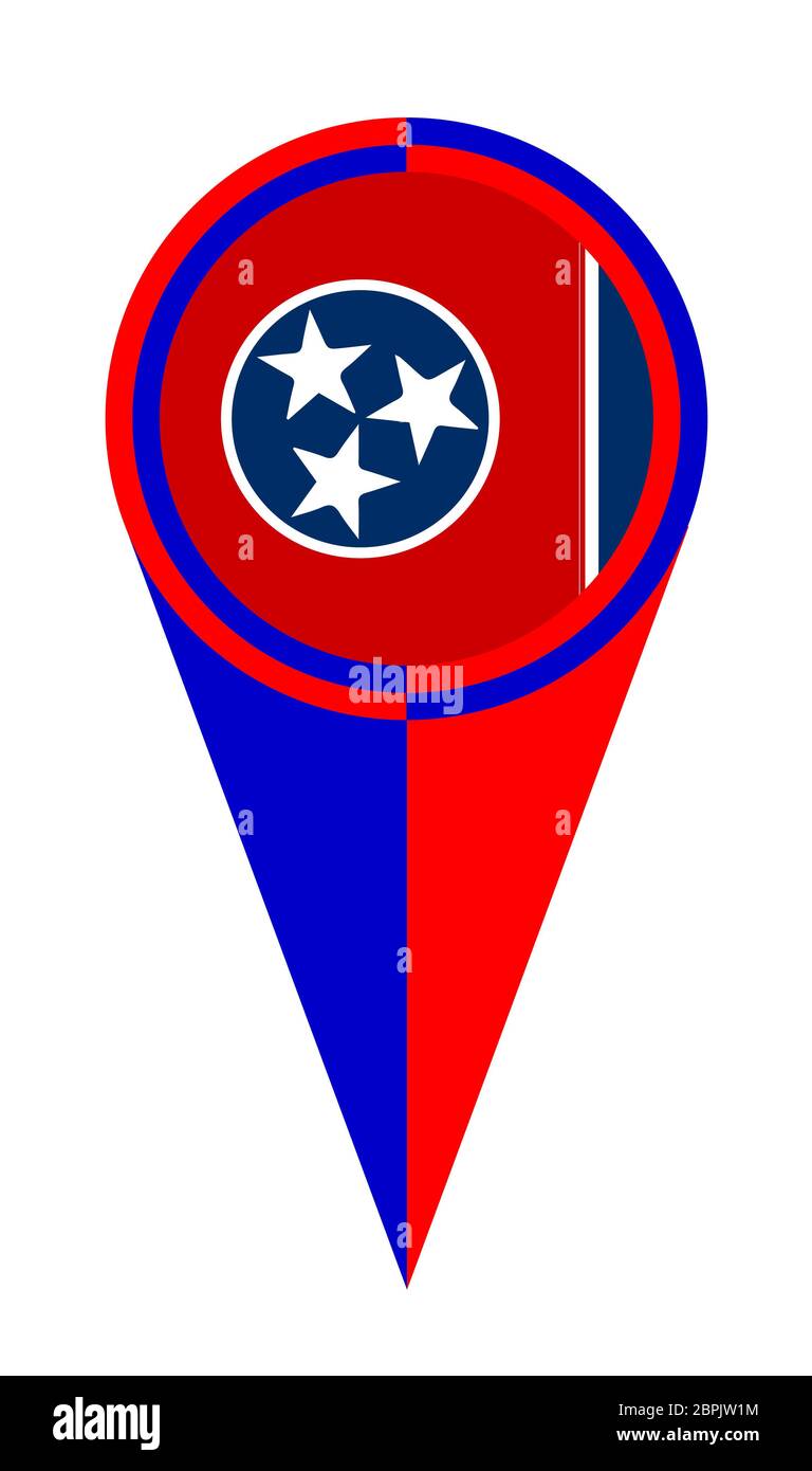 Tennessee map pointer pin icon location flag marker Stock Photo - Alamy