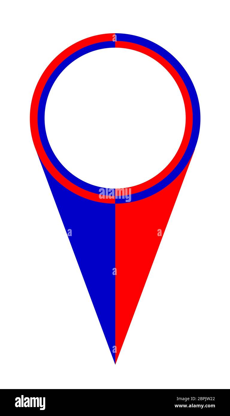 Red white and blue map pointer pin icon location flag marker Stock ...