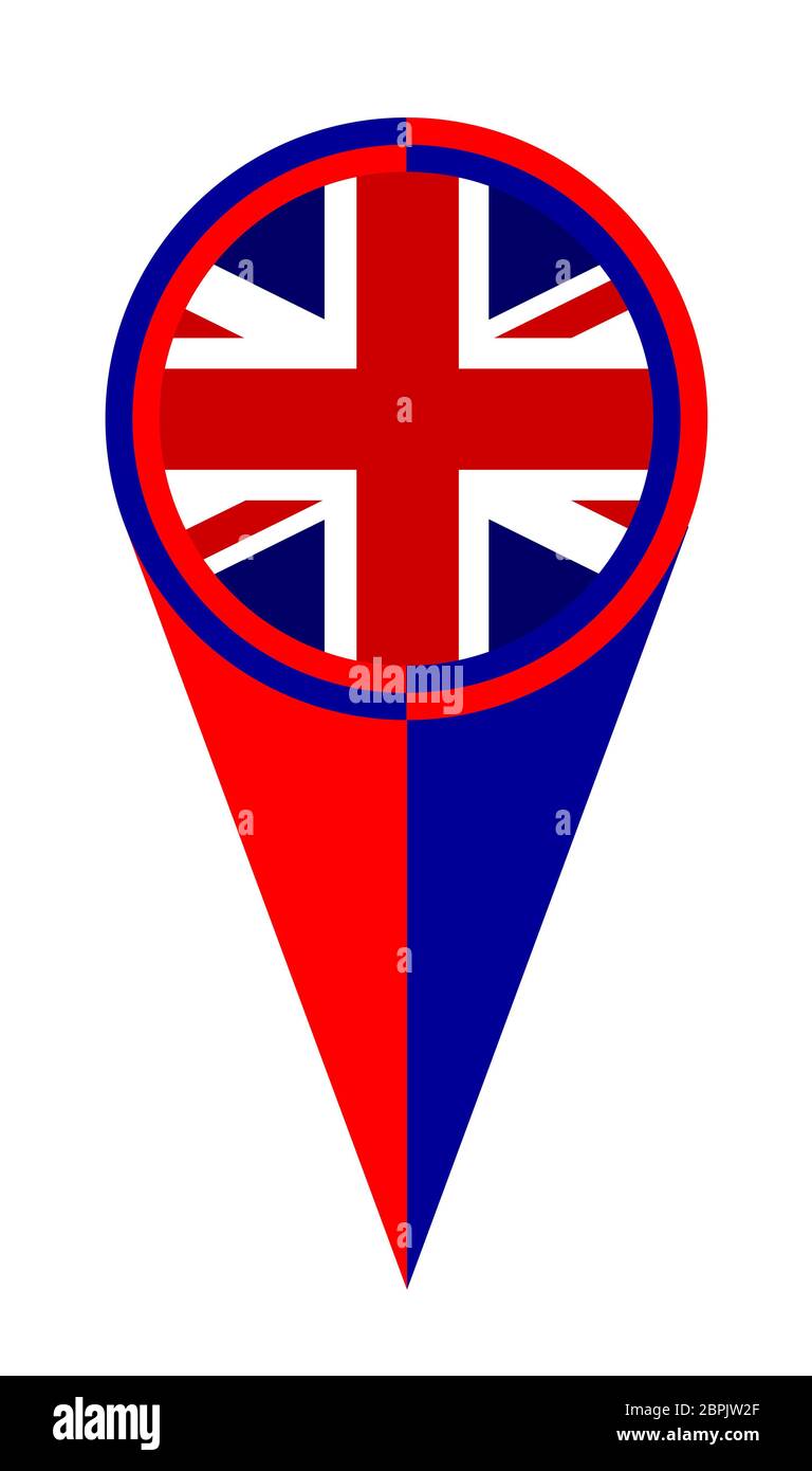 UK map pointer pin icon location flag marker Stock Photo - Alamy