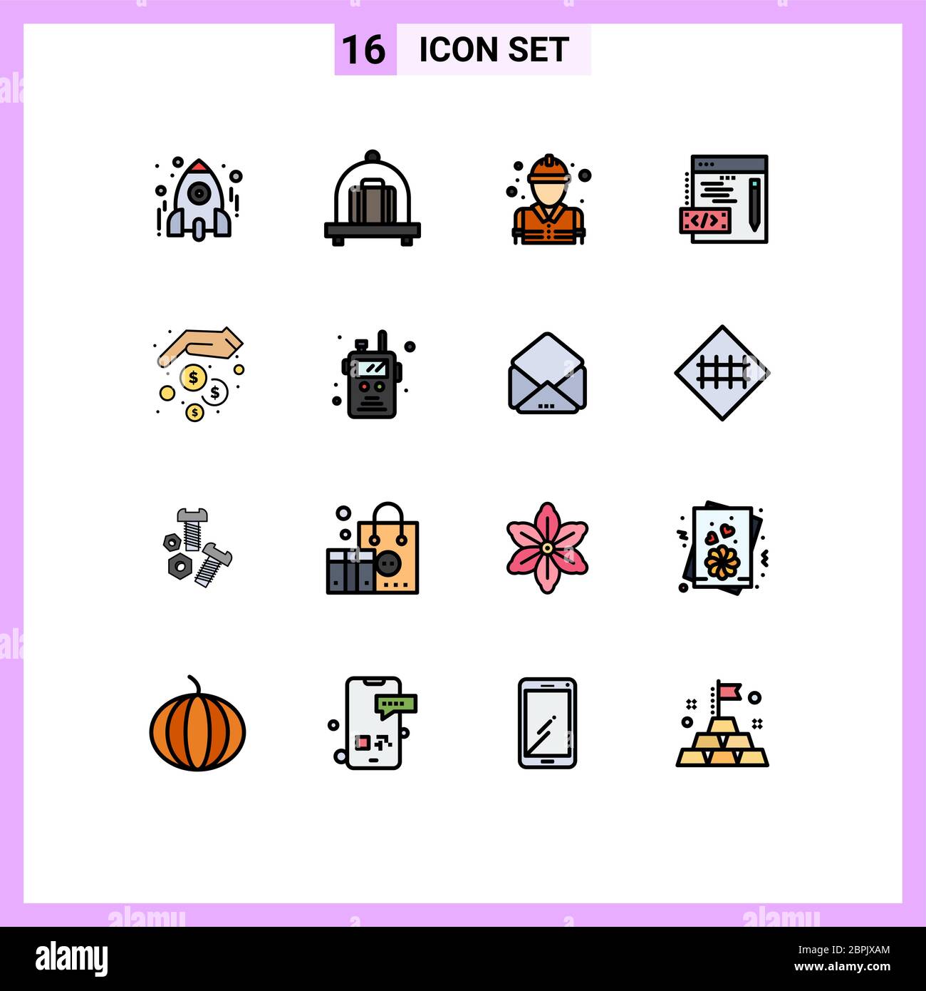 Stock Vector Icon Pack of 16 Line Signs and Symbols for money saving ...