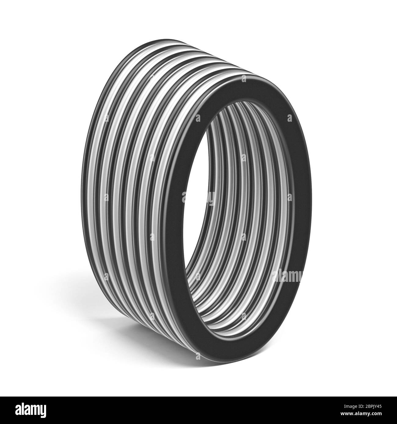 Black and white layered Number 0 ZERO 3D render illustration isolated ...