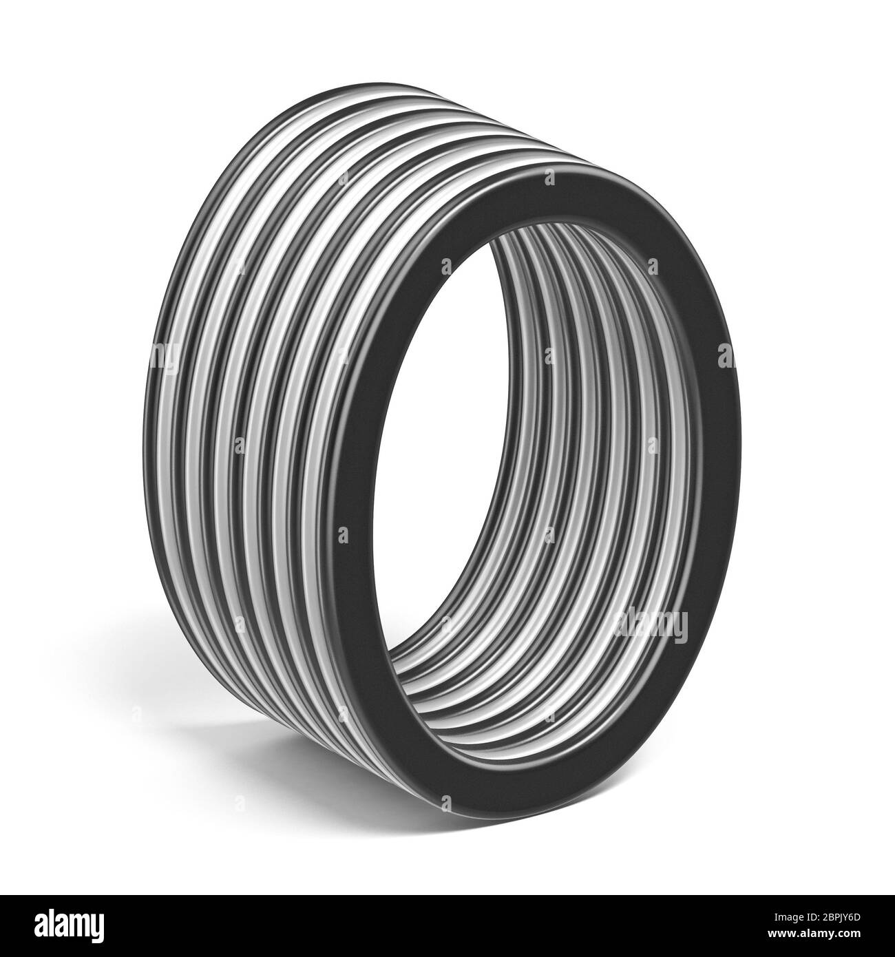 Black and white layered font Letter O 3D render illustration isolated ...