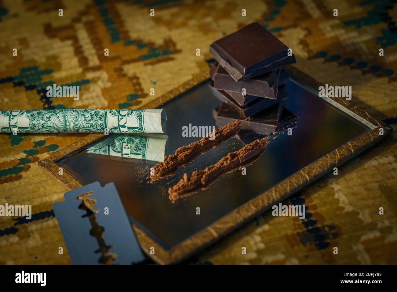 conceptual image of being addicted to chocolate Stock Photo - Alamy