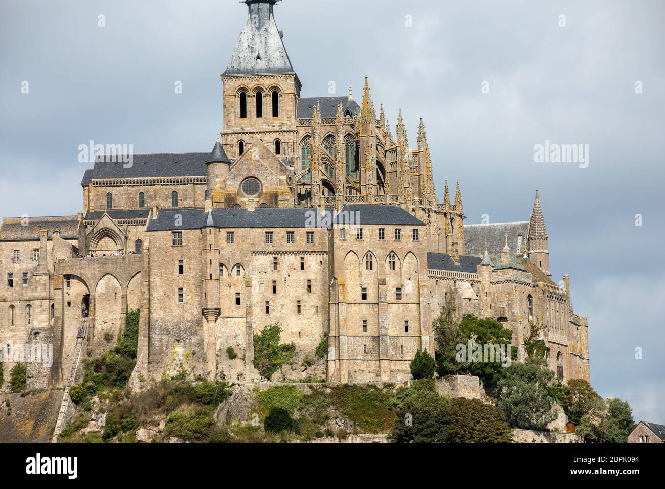Le Mont-Saint-Michel, island with the famous abbey, Normandy, France ...